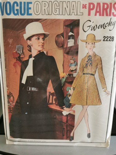 2228 PATRON VOGUE VINTAGE FRENCH PATTERN 1969 GIVENCHY PARIS 40 AU 44 ...