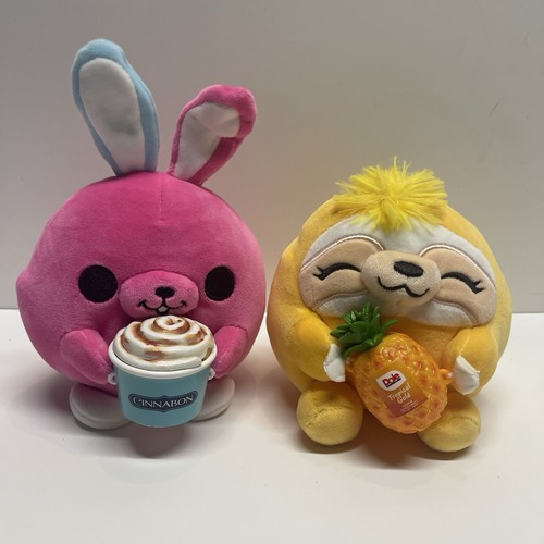 Snackles Bunny Cinnabon & Sloth Dole Pineapple 5" Mini Brands Stuffed ...