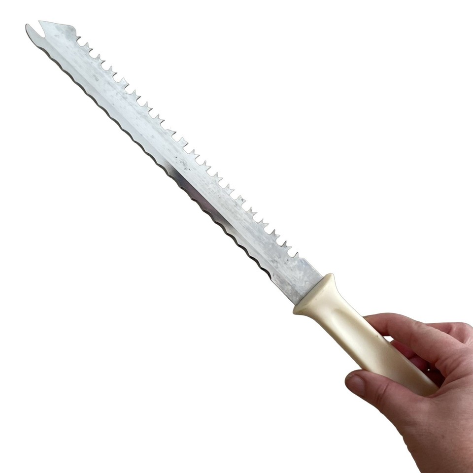 Quikut Quikkle Double Sided Knife 9.5" Stainless Serrated Carver Slicer ...