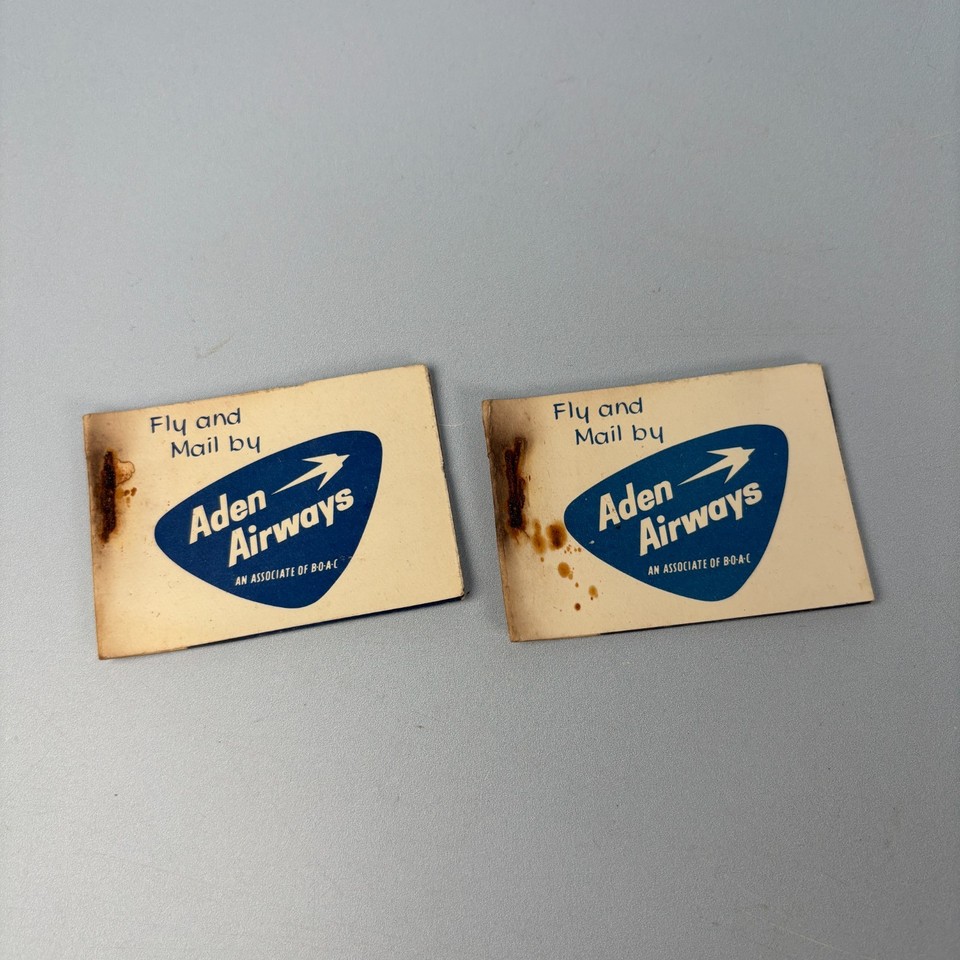 RARE VINTAGE 1960S ADEN AIRWAYS ADENAIR AIRLINE EPHEMARA WINDOW STICKER ...