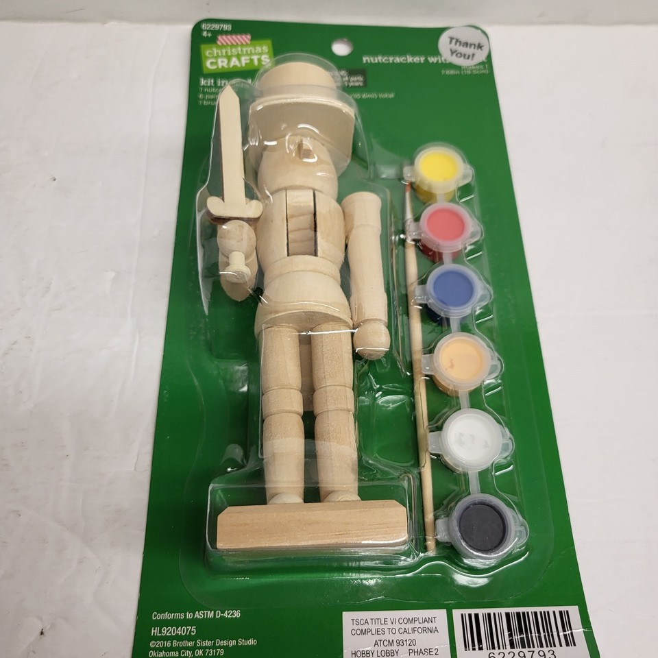 Christmas Crafts Nutcracker Paint Kit Make Your Own Nutcracker Set Of 2 ...
