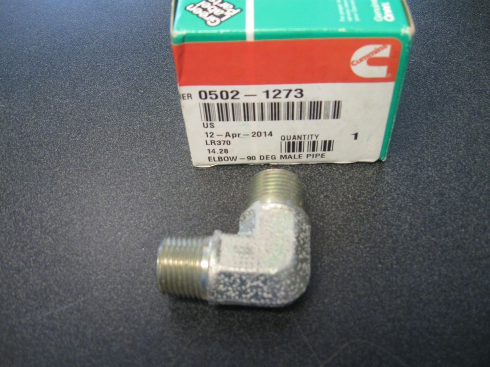 CUMMINS 90 DEGREE MALE PIPE FITTING 0502-1273 JA38 | eBay