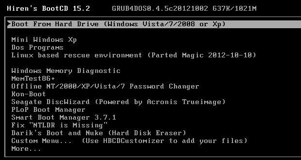 Hiren's Boot CD DVD PC Repair Tools Recovery Virus Removal Boot Utility ...