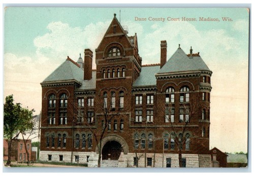 c1910 Dane County Court House Exterior Building Road Madison Wisconsin ...