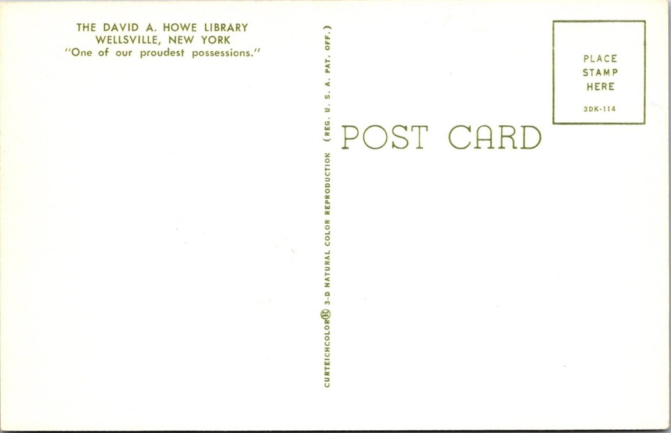 Wellsville, NY The David A. Howe Library Vintage Chrome Postcard s44 | eBay