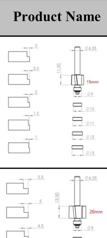 Guitar Binding Channel Guided Router Bit Set No2 3.5-5.5mm | eBay UK