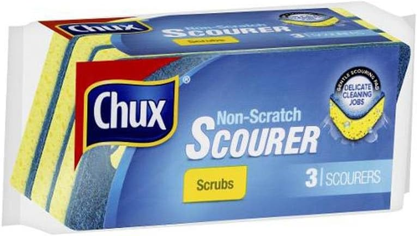 Non Scratch Scourer Scrub with Foam Sponge Layer, Rinses Easily and ...