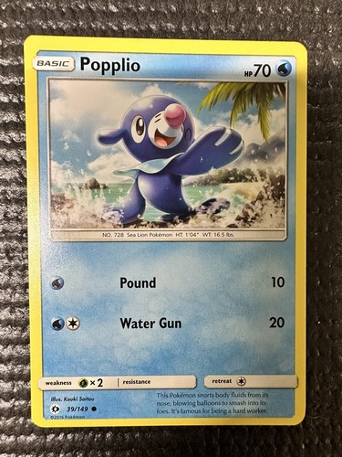 Popplio #39/149 Sun & Moon Common Pokemon Card | eBay