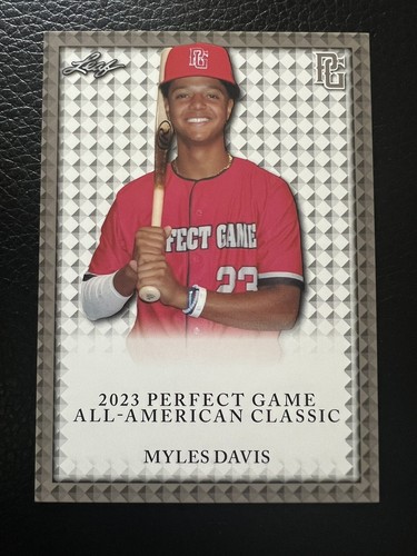 MYLES DAVIS 2023 Leaf "Perfect Game All-American Classic" BASEBALL CARD ...