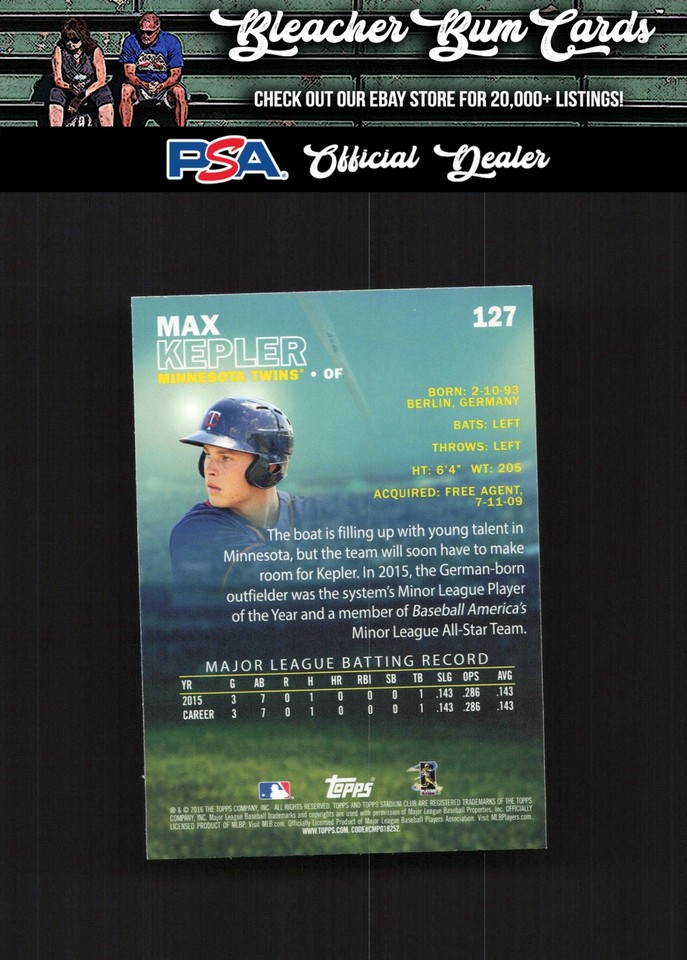 2016 Stadium Club 127 Max Kepler Rookie | eBay