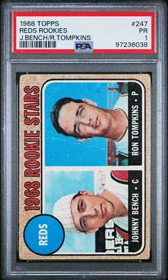 1968 TOPPS JOHNNY BENCH/RON TOMPKINS #247 REDS ROOKIES PSA 1 | eBay