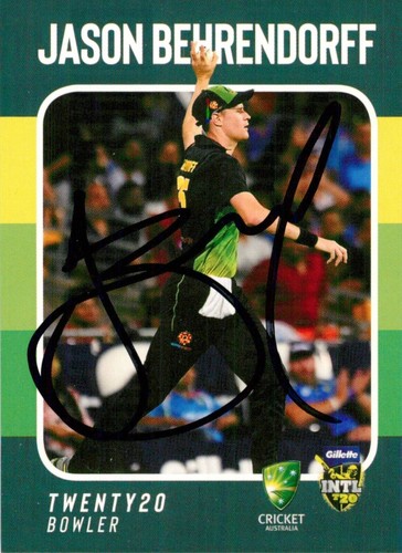 Signé 2019 2020 AUSTRALIA Cricket Card JASON BEHRENDORFF BBL | eBay