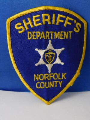 NORFOLK COUNTY SHERIFF'S POLICE OBSOLETE PATCH SHOULDER CRST ...