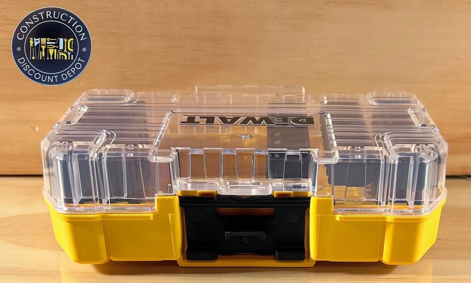 Dewalt Tough Case+ Clear Top/Yellow bottom Storage Case w/holders for ...