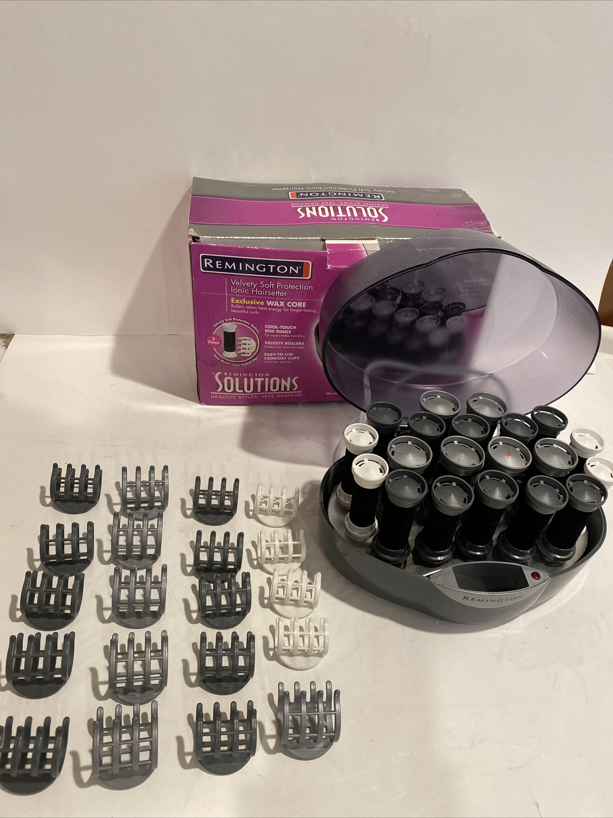 Remington Solutions Ionic Hair Setter Velvet Hot Rollers Curlers KF-20i ...