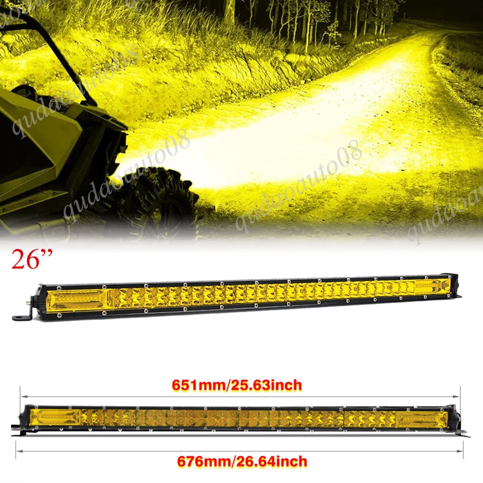 7~32 inch Yellow LED Work Light Bar Slim Truck Offroad ATV 4WD Driving ...