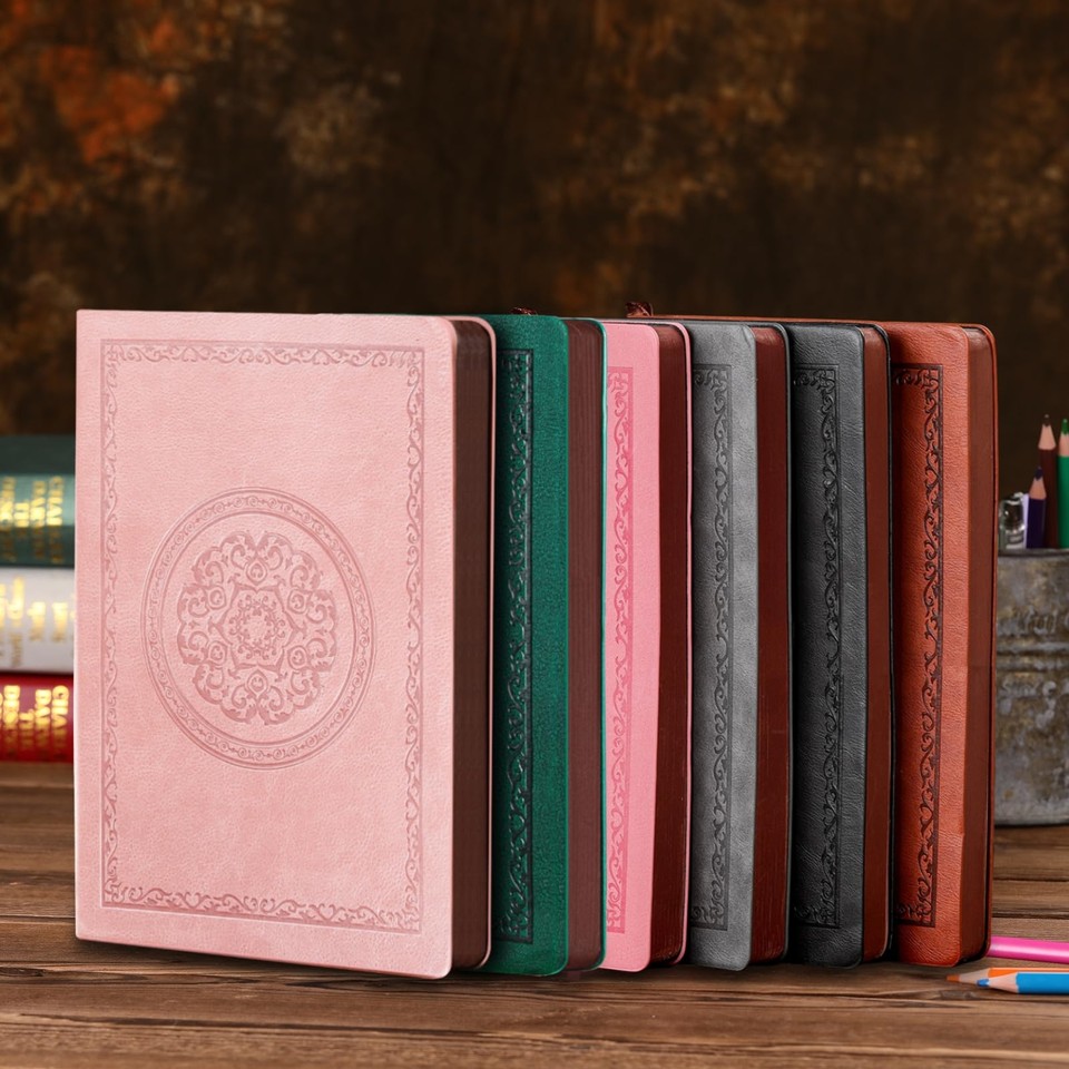 300 Pages Leather Vintage Journal Notebook,Softcover Leather Lined ...