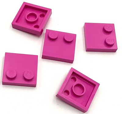 Lego 5 New Dark Pink Tiles Flat Smooth Modified 2 x 2 with Studs on ...