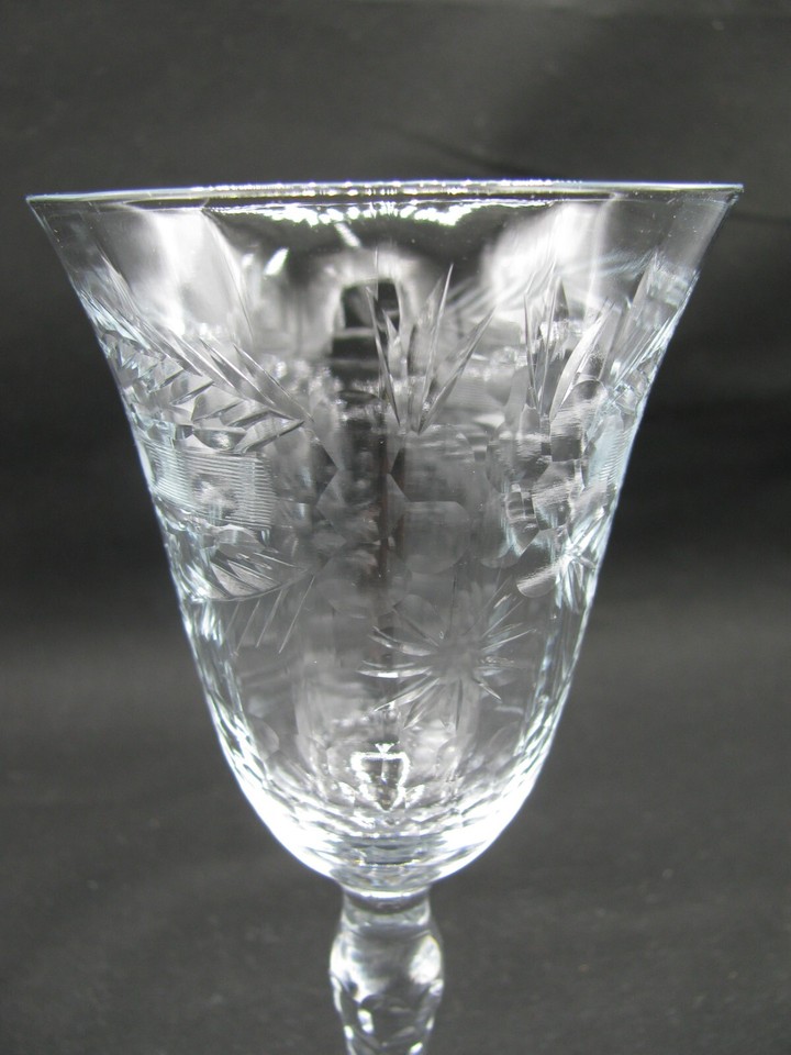 Early Seneca Crystal 190-21 Wheel Cut, Polished & Etched Claret Wine ...