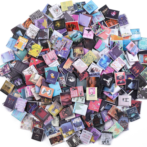 300Pcs Mini Books Miniatures Dollhouse Books for Anxiety Bookshelf Tiny ...