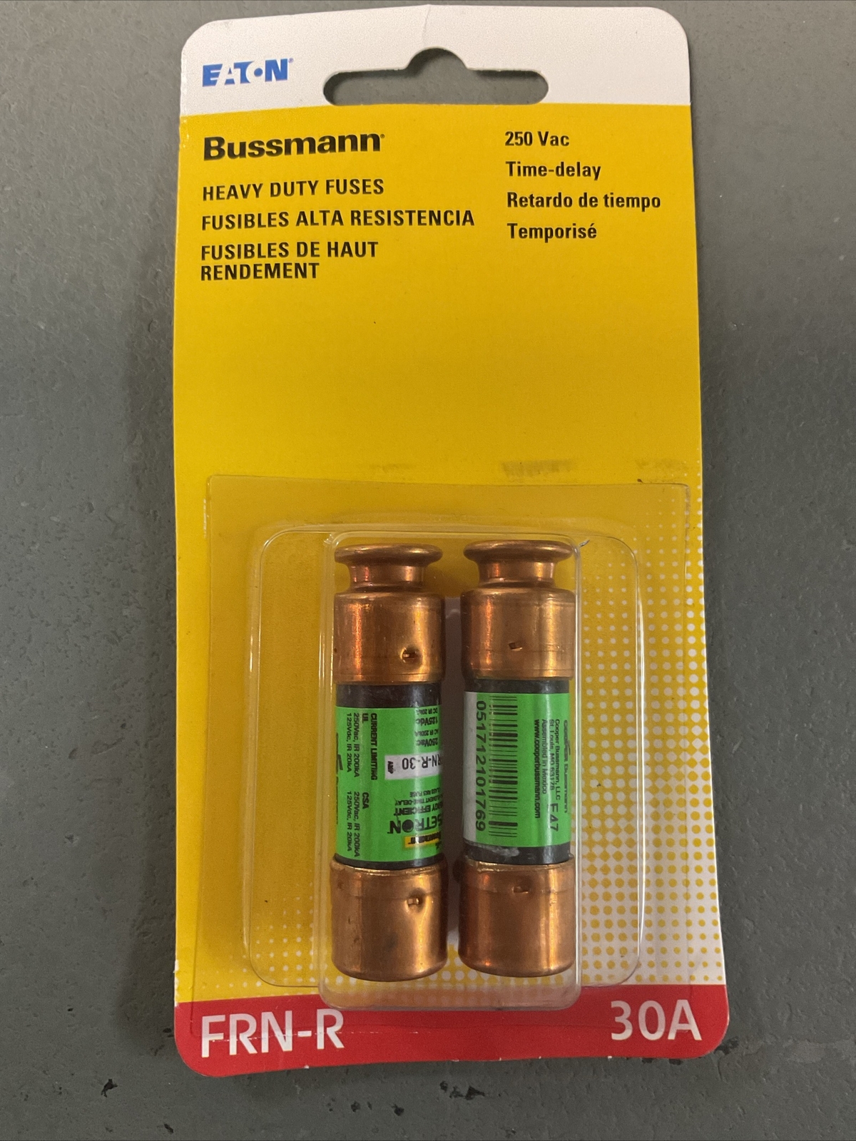 Bussmann FRN-R-30 30Amp 250V Dual Element Time-Delay Heavy Duty Fuses ...