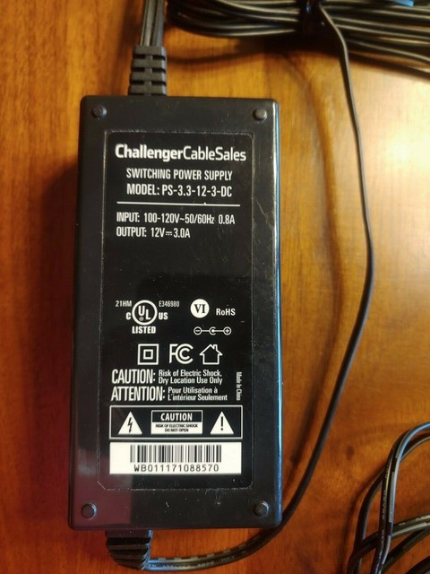 Challenger Cable Sales Switching Power Supply PS-3.3-12-3-DC1 Output ...