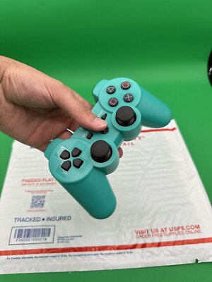 Wireless Controller For PS3 With Cool Turquoise Custom Design + Charger ...