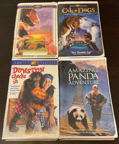 Lot of 4 Animal Theme VHS Children's & Family Movies: Babe, Cats & Dogs ...