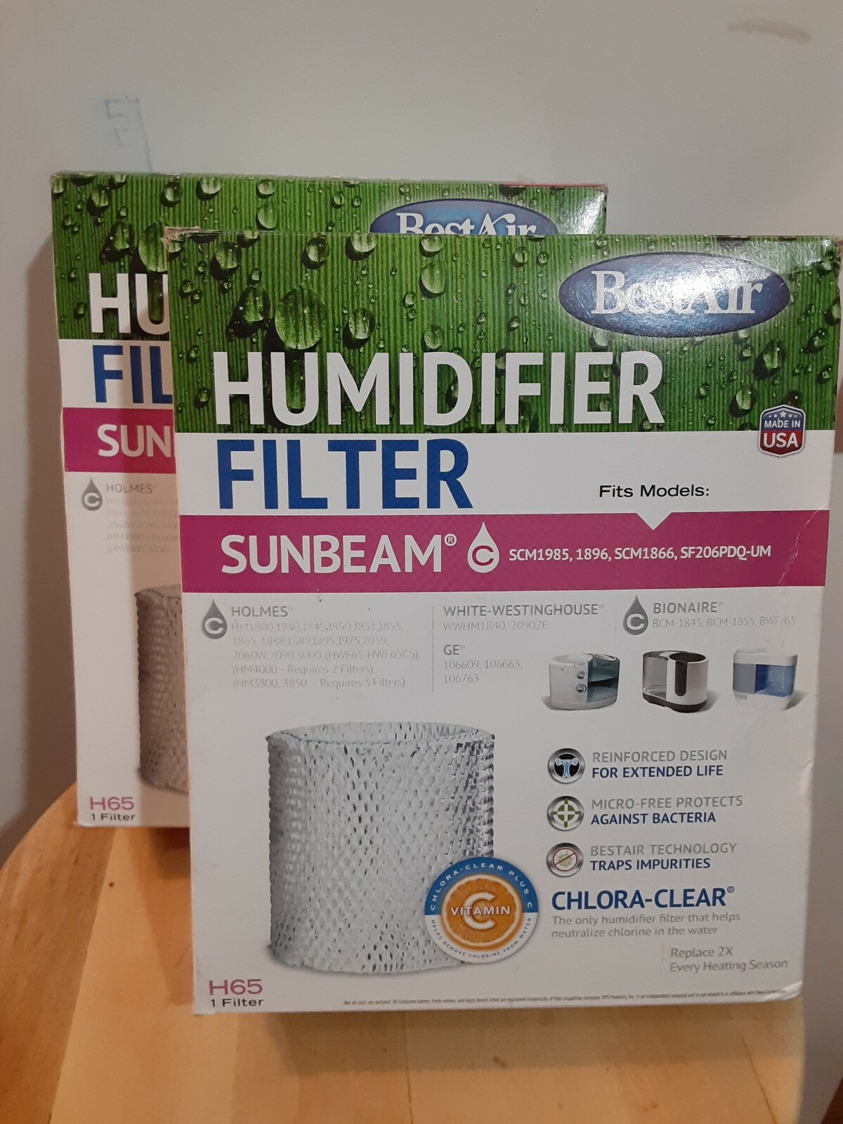 2pk. BestAir H65 Humidifier Filter Replacement For Sunbeam, Holmes ...