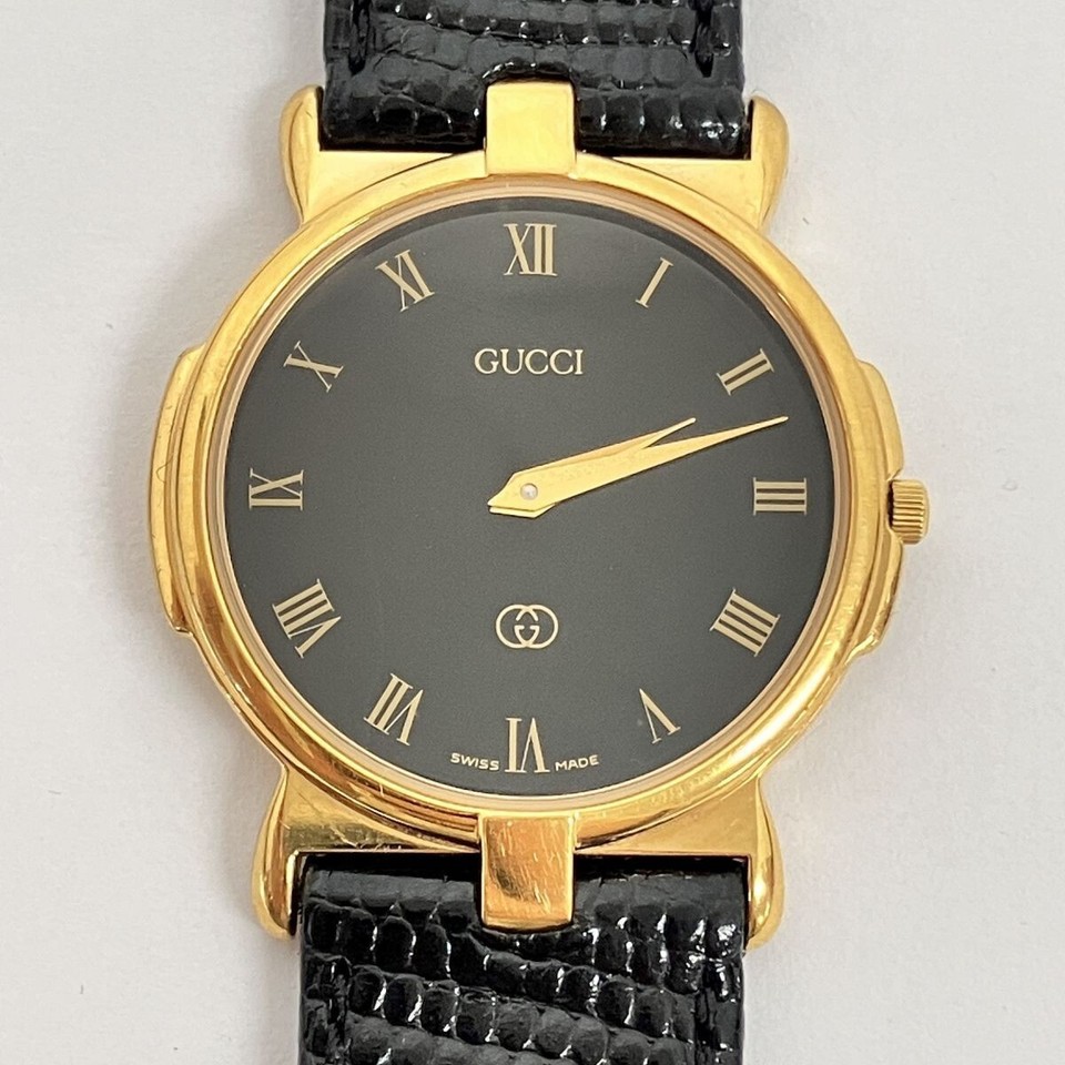 [ Exc+5 w/Box ] Gucci 3400M Vintage Watch Men's Gold Quartz Used ...