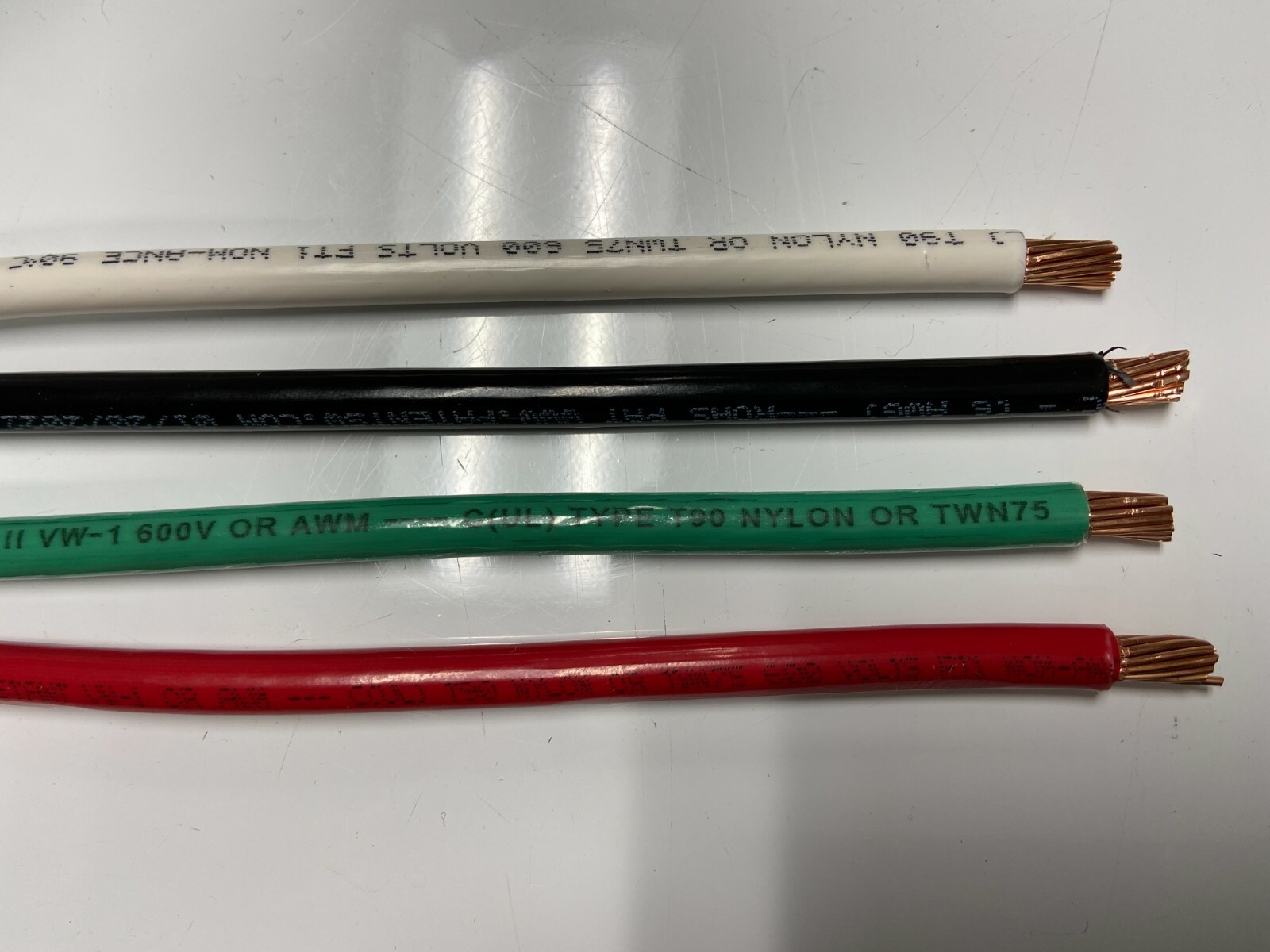 40' EA THHN THWN 6 AWG GAUGE BLACK WHITE RED COPPER WIRE + 40' 6 AWG ...