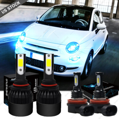 For Fiat 500 500X 500L 2014-17 8K LED Headlight High Low Beam Fog Light ...