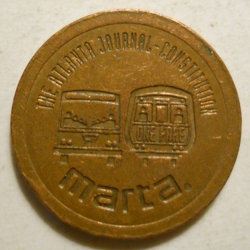 1994 MARTA (Atlanta, Georgia) Peachtree Road Race transit token ...