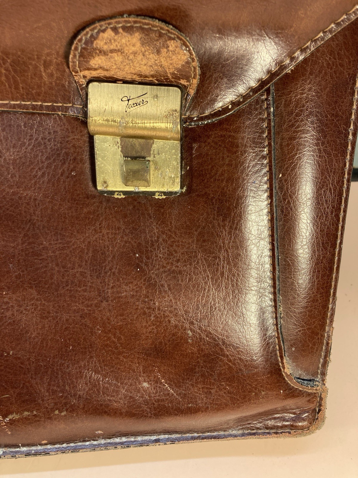 Texier Made In France Brown Leather Document Carry Briefcase Needs ...