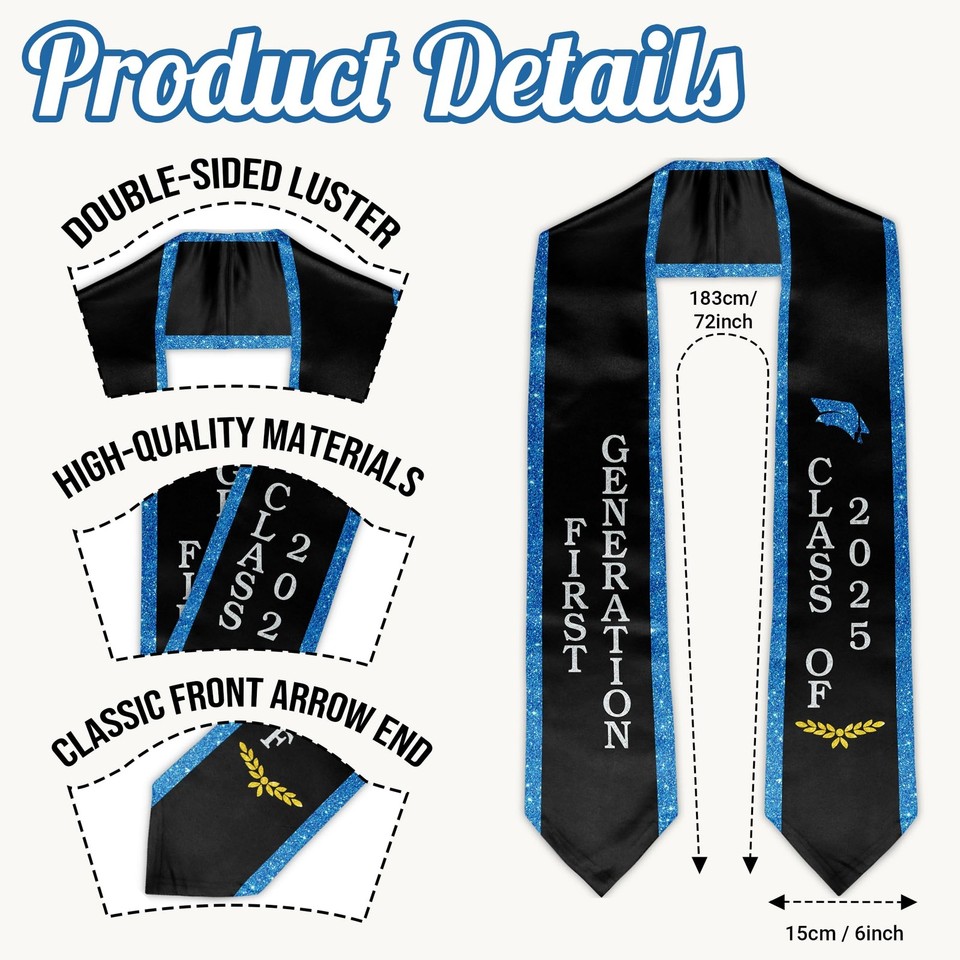First Generation Graduation Stole Class of 2025 Sash For High School ...