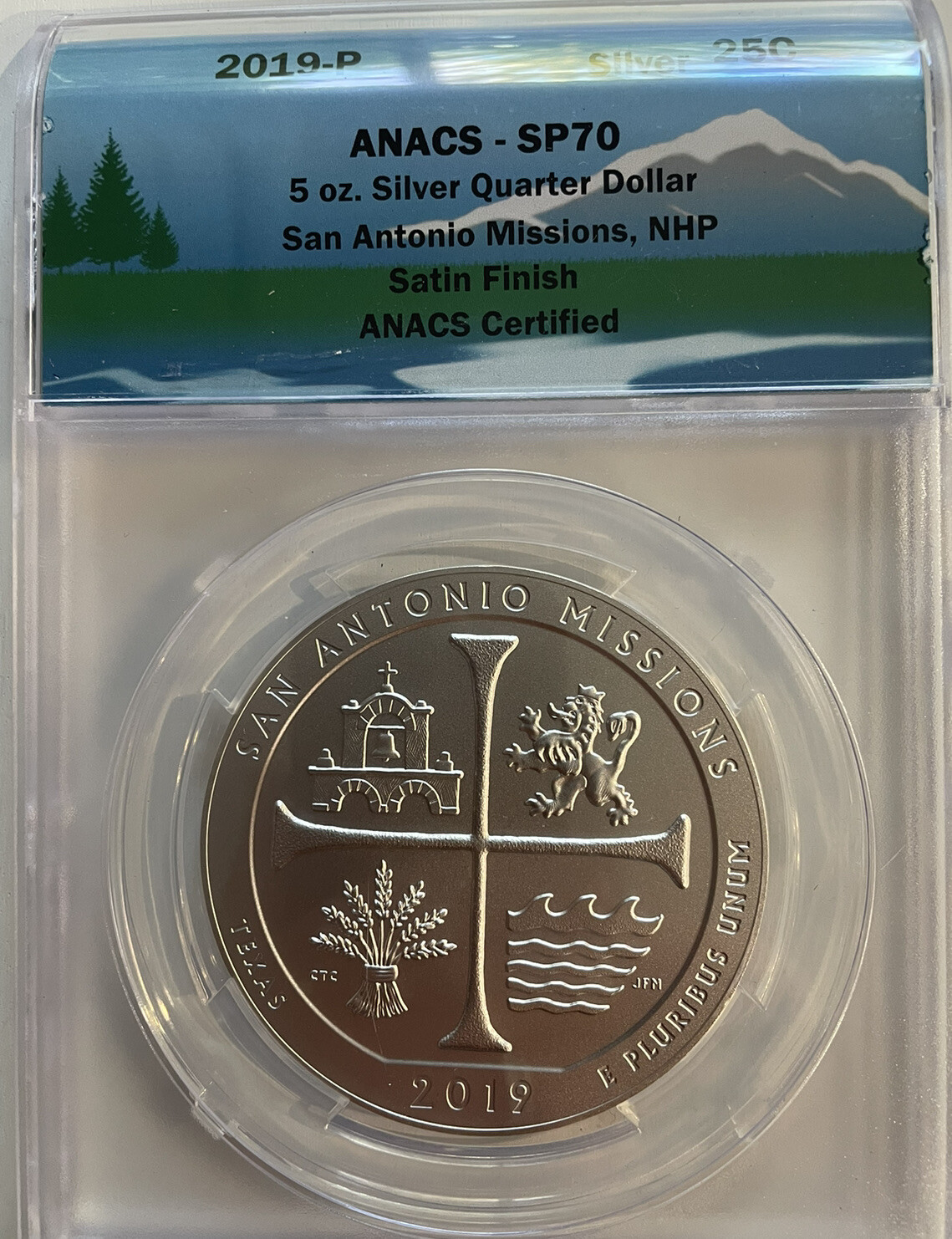 2019-P 5 Oz silver quarter dollar San Antonio Missions, NHP | eBay