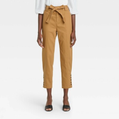 Women's Button Hem Ankle Length Pants - Who What Wear - Bronze, Size 8 ...