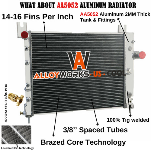 3-Row Aluminum Radiator For 2000-2004 Dodge Dakota & Durango 3.9L 4.7L ...