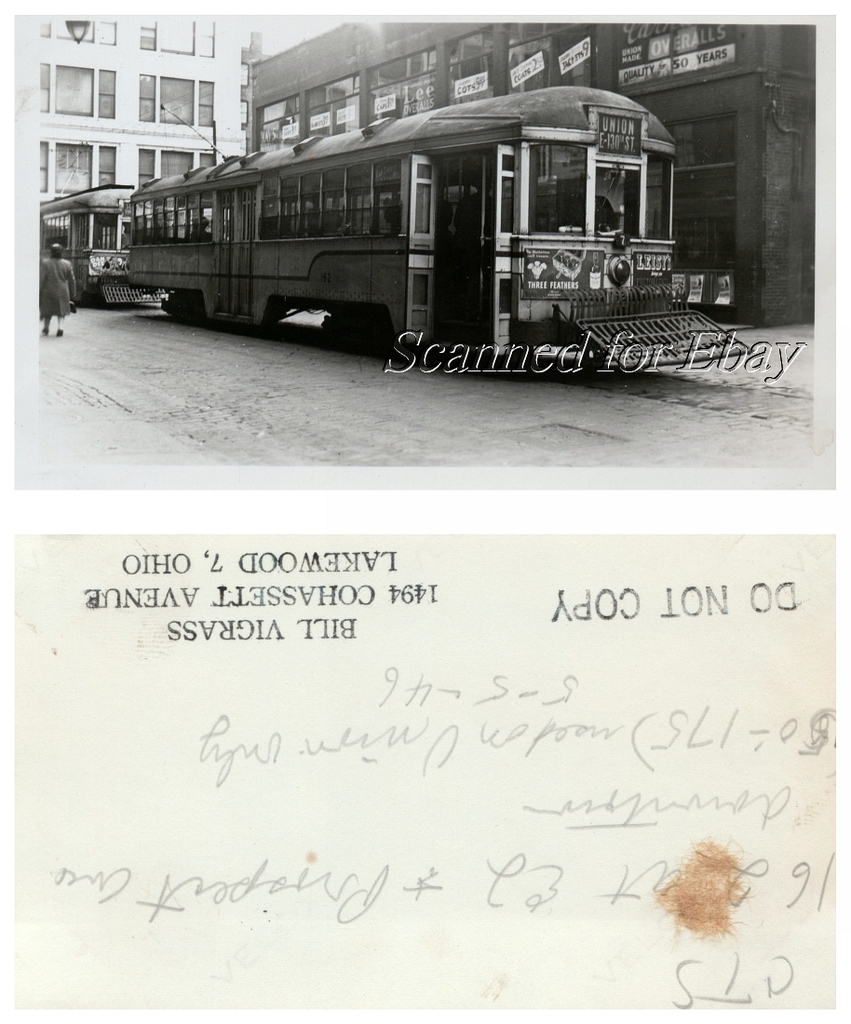 CTS Cleveland Transit Trolley #162 Downtown Bill Vigrass May 1946 ...