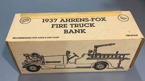 Ertl 1937 Ahrens-Fox Pumper 1/30 Fire Truck Bank Assembly Required | eBay