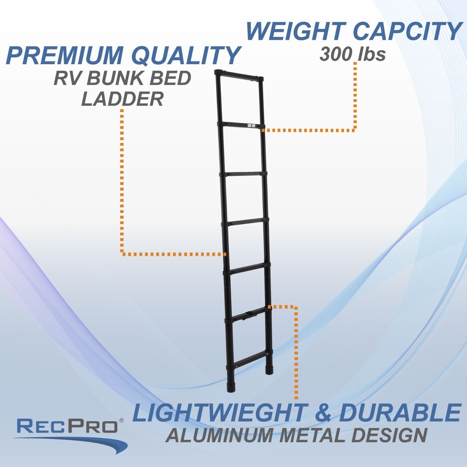 RecPro RV Telescoping Bunk Bed Ladder 85" Collapsible Extension Ladder ...