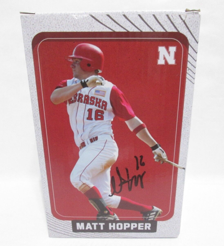 Nebraska Huskers Baseball Matt Hopper Bobblehead NEW Signed Box | eBay