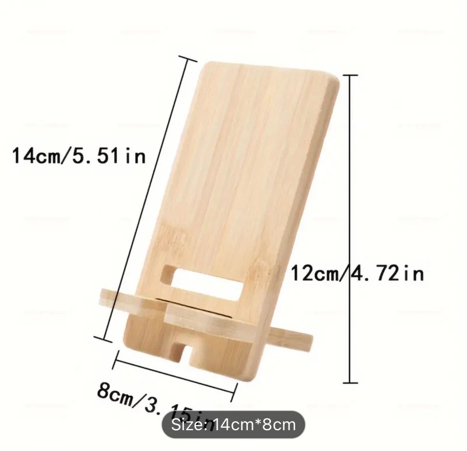 Desktop Bamboo Phone Holder Practical Wooden Smartphone Charging Stand ...