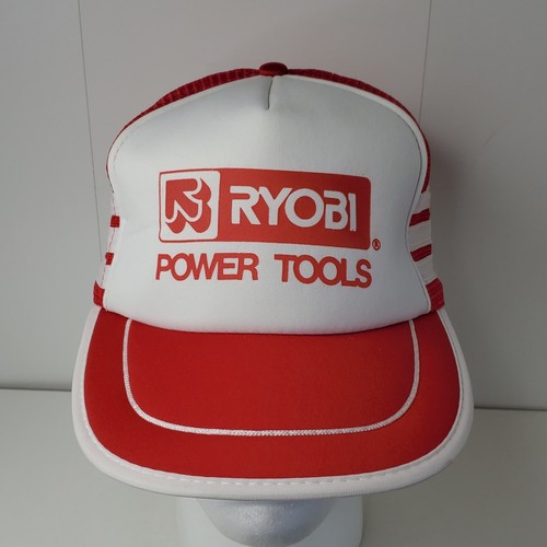 VTG Ryobi 3 Stripe Power Tools Mesh Trucker Hat Snapback Cap Power Tool ...