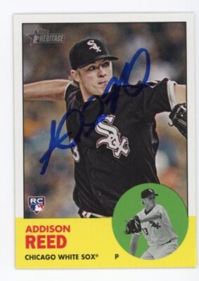 SIGNED BASEBALL CARD AUTO TOPPS 2012 HERITAGE ADDISON REED CHICAGO ...