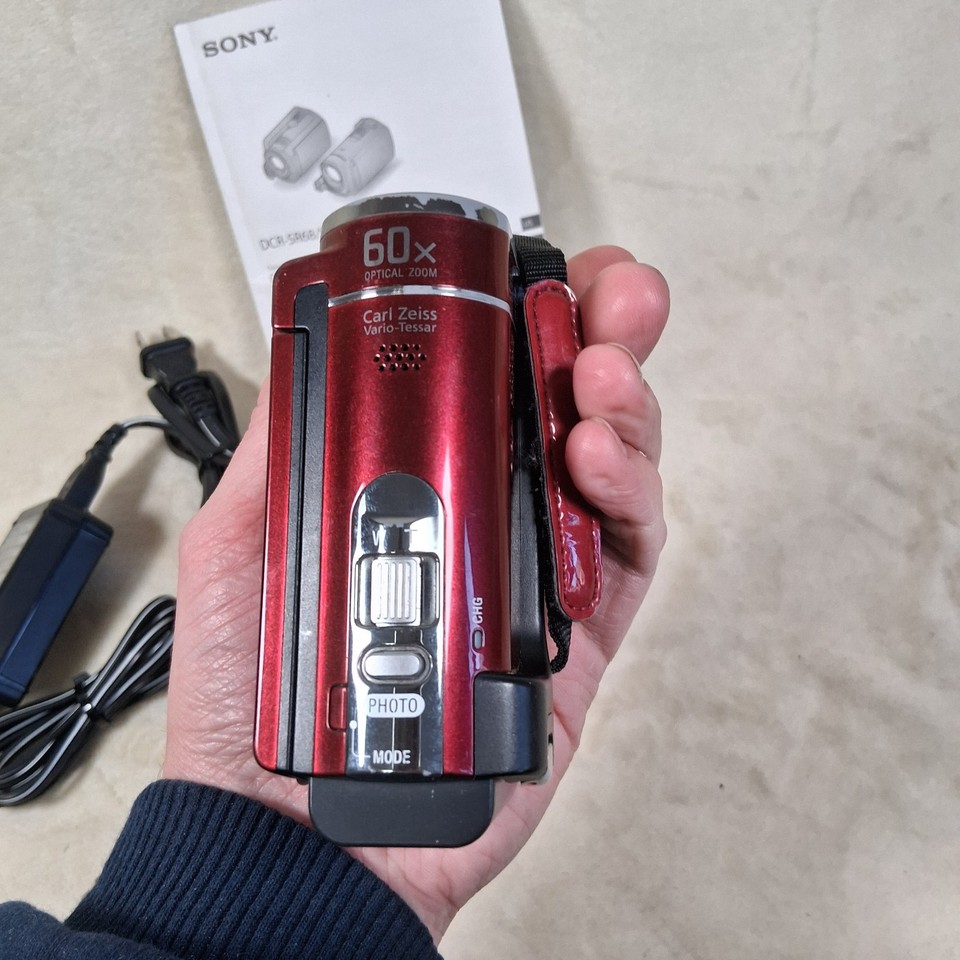 Sony DCR-SX43 HandyCam Digital Video Camcorder Red 60× Zoom w/ Manual ...