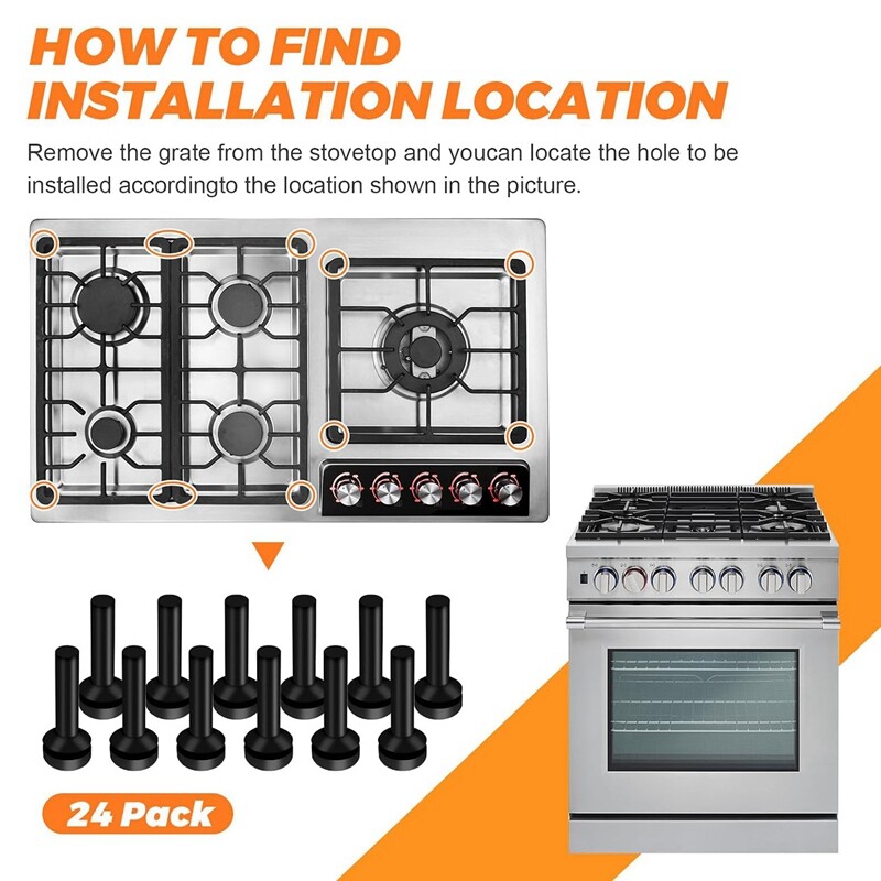 Paquete de 24 Patas de Goma para Rejilla WB02X24790, Almohadillas de ...