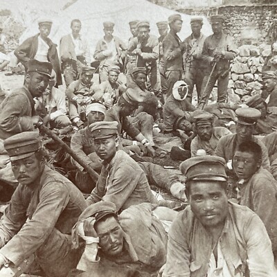Antique 1905 Wounded Japanese Japan Soldier Camp Stereoview Photo Card ...