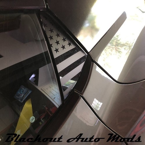 Matte Black C8 Corvette HTC Side Window American Flag Decal Fits 2020 ...