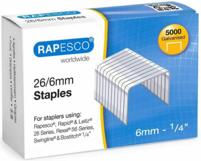 Rapesco 26/6mm Staples Staple Gun Tacker Staples Heavy Duty 6mm-1/4 ...